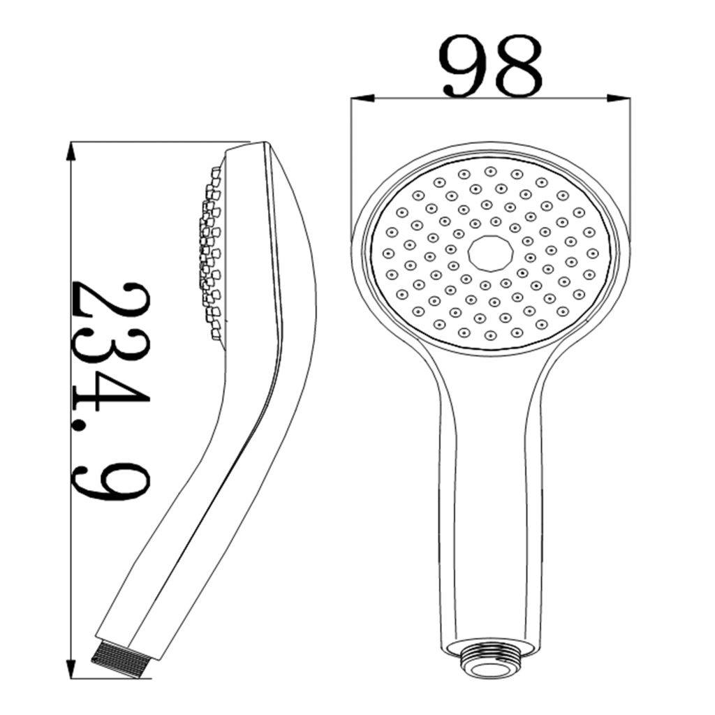 1 Function Plastic Chrome/black/white/golden with φ98mm Faceplate high ...